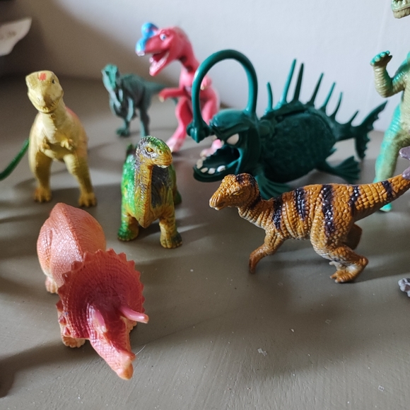 Toys | 12 Dinosaur Playset Quality Dolgen Hard Plastic Pterodactyl ...